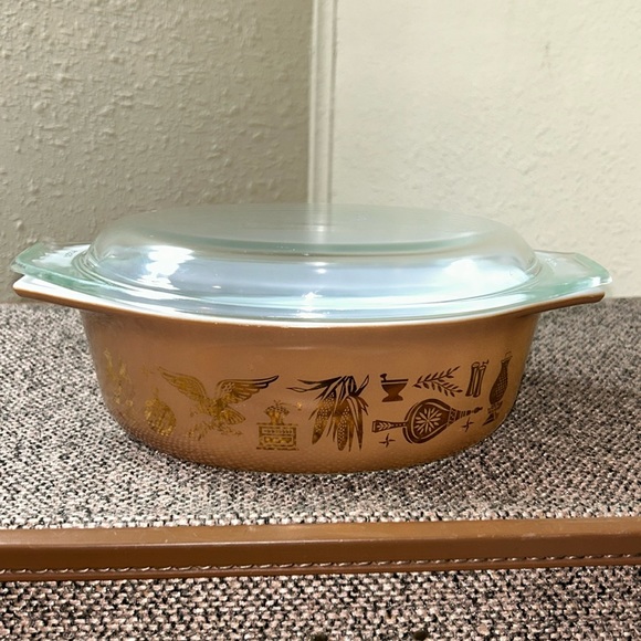 Pyrex | Kitchen | Vintage Pyrex Early American Oval Dish With Lid ...